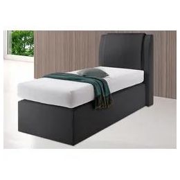 Boxspringbett, schwarz, Liegefl&auml;che B/L: 90cm x 200cm, H2, 7-Zonen-Kaltschaummatratze, Bonnell- Federkernmatratze: Bezug obere Matratze: 80% Baumwolle, 20% Polyester;7-Zonen-Kaltschaummatratze: Bezug obere Matratze: 80% Baumwolle, 20% Polyester;5-Zonen-Tonnen-Taschenfederkernmatratze: Bezug obere Matratze: 100% Polyester., Westfalia Schlafkomfort, Komplettbetten, Boxspringbett