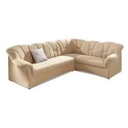 Ecksofa DOMO collection "Papenburg B/T/H: 242/190/84 cm L-Form", beige (natur), B:242cm H:84cm T:190cm, Struktur ( 90% Polyester, 10% Polyacryl);Microfaser PRIMABELLE (100% Polyester);Kunstleder SOFTLUX;Luxus-Microfaser (100% Polyester), Sofas, Ecksofa, wahlweise mit Bettfunktion, Langer Schenkel links oder rechts