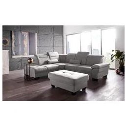 Ecksofa Home Affaire "Cornwall L-Form", grau, B:283cm H:84cm T:253cm, Struktur fein (100% Polyester);Luxus-Microfaser weich (90% Polyester, 10% Polyamid), Sofas, Ecksofa, incl. Sitztiefenverstellung, mit Bettfunktion und Kopfteilverstellung