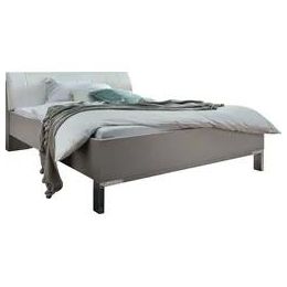 Futonbett Wiemann "Monaco, Bettgestell, Bettrahmen, komfortables Polsterkopfteil", grau (kieselgrau, wei&szlig;), B:189cm L:218cm, Betten, Futonbett, Polsterkopfteil aus Kunstleder, verschiedene Gr&ouml;&szlig;en, in Komforth&ouml;he