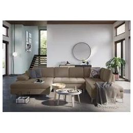 Sit & More Wohnlandschaft SIT & MORE "Latigo U-Form", braun (macchiato), B:346cm T:201cm, Sofas, Wohnlandschaft, mit Mega-Recamiere, wahlweise mit Bettfunktion und Bettkasten