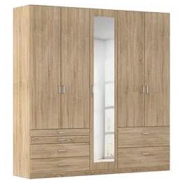 Kleiderschrank Rauch "Kleiderschrank Schrank Garderobe W&auml;scheschrank WILDBERG", braun (eiche sonoma), B:226cm H:229cm T:54cm, Holzwerkstoff, Schr&auml;nke, Kleiderschrank, mit 6 Schubladen, obere Schublade mit Holz-Einteilung MADE IN GERMANY