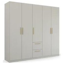 Kleiderschrank Rauch "Dreht&uuml;renschrank Schrank Garderobe Ankleide SKANDI BY QUADRA SPIN", grau (seidengrau), B:226cm H:210cm T:54cm, Holzwerkstoff, Schr&auml;nke, Kleiderschrank, im Landhaus-Stil mit Massivholzgriffen aus Wildeiche, mit Schubladen