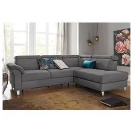 Sit & More Ecksofa SIT & MORE "Arngast L-Form", grau (steel), B:245cm H:84cm T:194cm, Sofas, Ecksofa, inklusive Kopfteilverstellung und Federkern