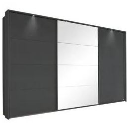 Schwebet&uuml;renschrank Rauch "Kleiderschrank Schrank Garderobe Schlafzimmerschrank TUBONA", grau (graumetallic), B:368cm H:214cm T:64cm, Holzwerkstoff, Schr&auml;nke, Schwebet&uuml;renschrank Kleiderschrank, mit umfangreicher Innenausstattung und Passepartout MADE IN GERMANY