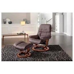 Relaxsessel stressless "Ruby", braun (braun batick), B:88cm H:99cm T:77cm, Leder BATICK: Batick ist ein leicht korrigiertes, durchgef&auml;rbtes und genarbtes M&ouml;belleder, bei dem die meisten Unebenheiten und Spuren in der Regel entfernt wurden. Batick wird mitunter doppelt&ouml;nig gef&auml;rbt, um der Oberfl&auml;che mehr Lebendigkeit zu verleihen. Dank einer sch&uuml;tzenden Oberfl&auml;chenbehandlung lassen sich die meisten
