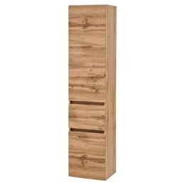 Seitenschrank Welltime "Kaunas", braun (wotaneiche), B:40cm H:180cm T:35cm, Holzwerkstoff, Schr&auml;nke, Seitenschrank, 40 cm breit, mit Schubkasten, Soft-Close-Funktion
