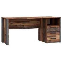 Schreibtisch FORTE "Clif", grau (old, wood vintage, betonoptik dunkelgrau, old, wood vintage), B:160cm H:73,5cm T:69,5cm, Tische, Schreibtisch, Computertisch mit Schubladen, Industriedesign, Breite 160 cm