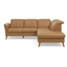 Sit & More Ecksofa SIT & MORE "Romero L-Form", braun (cognac), B:250cm H:91cm T:220cm, 100% Polyester, Sofas, Ecksofa, wahlweise mit oder ohne TV-Funktion, Bettfunktion, Bettkasten