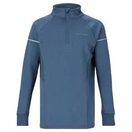 Funktionsshirt Endurance "Kredly", Jungen, Gr. 152, blau (blau, grau), 85% Polyester, 15% Elasthan, unifarben, normal, ohne Ausschnitt, Shirts Funktionsshirt, mit reflektierenden Elementen