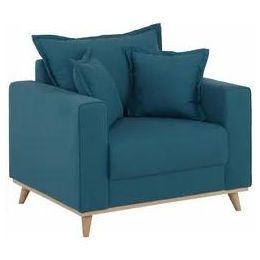 Sessel Home Affaire "Edina", blau (petrol), B:95cm H:74cm T:84cm, Webstoff (100% Polyester);Baumwollmix (50% Baumwolle, 50% Polyester);Baumwollmix (50% Baumwolle, 50% Polyester), Sessel, Sessel, auch in Baumwollmix-Bezug, im skandinavischem Stol