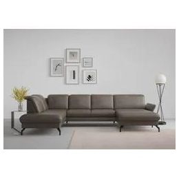 Sit & More Wohnlandschaft SIT & MORE "Fashion U-Form", braun, B:338cm H:84cm T:207cm, Sofas, Wohnlandschaft, wahlweise mit Kopfteilverstellung, Vorziehsitz, motorisch, Metallf&uuml;&szlig;e