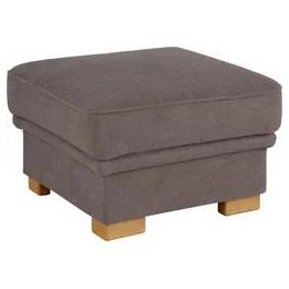 Hocker Home Affaire "Amrum", grau (taupe), B:73cm H:46cm T:73cm, Struktur Blume (100% Polyester);Jacquard ( 100% Polyester );Chenille (90% Polyester, 10% Polyacryl), Hocker, Hocker, mit Federkern
