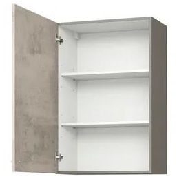 H&auml;ngeschrank KOCHSTATION "KS-Trea O50-90", grau (betonfarben hell, anthrazit), B:50cm H:90cm T:35cm, Schr&auml;nke, H&auml;ngeschrank, inklusive zwei Einlegeb&ouml;den, Breite 50 cm, H&ouml;he 90 cm
