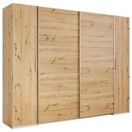 Schwebet&uuml;renschrank Rauch "Kleiderschrank Dreht&uuml;renschrank Schrank Garderobe KRONACH TOPSELLER", braun (eiche artisan, griffleisten alu), B:268cm H:210cm T:59cm, Holzwerkstoff, Schr&auml;nke, Schwebet&uuml;renschrank, mit Dreh- und Schwebet&uuml;ren und vielen Einlegeb&ouml;den MADE IN GERMANY
