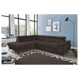 Ecksofa COTTA "Kitty L-Form, B: 249 cm", braun (espresso), B:249cm H:72cm T:207cm, Microfaser (100% Polyester);Flachgewebe (100% Polyester), Sofas, Ecksofa, mit Kopfteilverstellung, optional Bettfunktion & Bettkasten