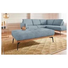 Hocker exxpo - SOFA FASHION "Palic, moderner Polsterhocker mit tollen Verarbeitungsdetails", blau (eisblau), B:139cm H:47cm T:71cm, Hocker, Polsterhocker