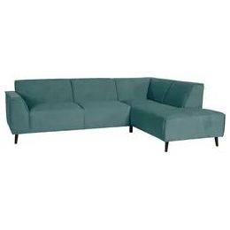 Ecksofa DOMO collection "Amora, bequem und zeitlos, L-Form", blau (petrol), B:263cm H:81cm T:191cm, Sofas, Ecksofa, mit Federkern, Fu&szlig;h&ouml;he passend f&uuml;r g&auml;ngige Saugroboter