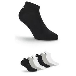 Socken Fila "UNISEX INVISIBLE PLAIN SOCKS", Damen, Gr. 39-42, schwarz-wei&szlig; (2x schwarz, 2x grau, meliert, 2x wei&szlig;), Baumwolle, Elasthan, Polyester, uni und melange, elastisch, Socken Socken, mit eingestricktem Logo
