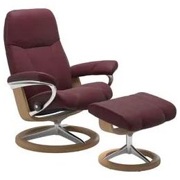Relaxsessel stressless "Consul", rot (bordeaux batick), B:82cm H:102cm T:72cm, Leder BATICK: BATICK ist ein leicht korrigiertes, durchgef&auml;rbtes und genarbtes M&ouml;belleder, bei dem die meisten Unebenheiten und Spuren in der Regel entfernt wurden.;Leder PALOMA: PALOMA ist ein durchgef&auml;rbtes Semianilin-M&ouml;belleder mit nat&uuml;rlicher Narbung.;ROHLEDER Stoff Q2 FARON: Ein fester zuverl&auml;ssiger Boucl&eacute; mit eine