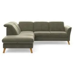 Sit & More Ecksofa SIT & MORE "Romero L-Form", gr&uuml;n (lindgr&uuml;n), B:250cm H:91cm T:220cm, 100% Polyester, Sofas, Ecksofa, wahlweise mit oder ohne TV-Funktion, Bettfunktion, Bettkasten