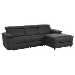Ecksofa Home Affaire "Binado, L-Form", schwarz, B:252cm T:164cm, Webstoff (95% Polyester/5% Nylon), Sofas, Ecksofa, mit manueller oder elektrischer Relaxfunktion mit USB-Anschluss