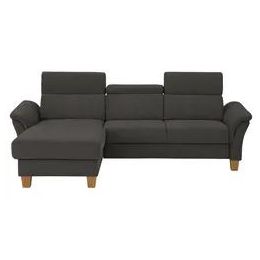 Ecksofa Home Affaire "Conville L-Form", braun (espresso), B:256cm H:84cm T:167cm, 100% Polyester, Sofas, Ecksofa, Federkern, wahlweise mit Bettfunktion und Bettkasten bzw. Stauraum