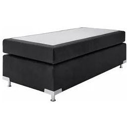 Boxspringbett "Holland", schwarz, B:92cm L:201cm, Microvelours (100% Polyester), Westfalia Schlafkomfort, Komplettbetten, Boxspringbett, ohne Kopfteil, frei im Raum stellbar