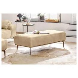 Polsterhocker W.Schillig "run", beige (sahara s37), B:150cm H:46cm T:60cm, Stoff S37 (100% Polyester);ROHLEDER Chenille-Flachgewebe Q2 W77 (68% Polyacryl, 32% Polyester);Stoff S37 (100% Polyester), Hocker, Polsterhocker, mit Holzsockel, F&uuml;&szlig;e in Bronze pulverbeschichtet, Breite 150 cm