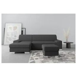 Ecksofa DOMO collection "Anzio L-Form, whlw. Bettfunktion, Federkern, hochwertig, Breite 271 cm", grau (anthratzit), B:271cm H:85cm T:160cm, Sofas, Ecksofa, Ohne Bettfunktion, Recamiere links, Feinstruktur, anthratzit