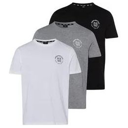 H.I.S. T-Shirt H.I.S, Herren, Gr. S (44/46), schwarz-wei&szlig; (beige, mitte), Single Jersey, Obermaterial: 100% Baumwolle. Obermaterial Melange: 85% Baumwolle, 15% Viskose, bedruckt, schmal, Rundhals, gerader Abschluss, Shirts T-Shirt, schmal geschnitten, bedrucktes Design, aus 100% Baumwolle