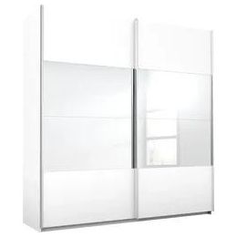 Schwebet&uuml;renschrank Rauch "Quadra", wei&szlig; (wei&szlig;, spiegel), B:226cm H:230cm T:62cm, Holzwerkstoff, Schr&auml;nke, Schwebet&uuml;renschrank, mit Spiegelelementen