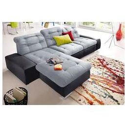 Sit & More Ecksofa SIT & MORE "Palomino L-Form", grau (schwarz, hellgrau), B:284cm H:84cm T:109cm, Kunstleder SOFTLUX/Struktur (100% Polyester);Kunstleder SOFTLUX/Feinstruktur (100% Polyester);Kunstleder SOFTLUX/ NaturLEDER (echtes Rindsleder), Sofas, Ecksofa, wahlweise XL oder XXL und mit Bettfunktion
