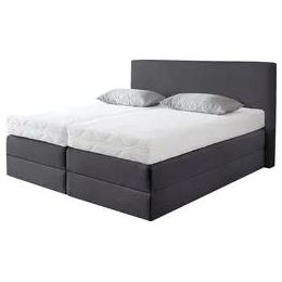 Boxspringbett, grau (charcoal), B:175cm L:205cm, Strukturstoff (77% Polyester und 23% Viskose), Westfalia Schlafkomfort, Komplettbetten, Boxspringbett, wahlweise mit Kaltschaum-Topper
