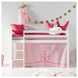 Hochbett Hoppekids "ECO Dream, Kinderbett, Spielbett, Halbhohes Bett aus Massivholz", rosa (wei&szlig;, prinzessin rosa), B:81cm H:105cm L:168cm, Kinderbett: 100% Massivholz: Nordische Kiefer, Vorhang: 100% Baumwolle, Matratzenbezug: 77% Polyester, 23% Bambusfasern, Matratze: Waterlily Matratzenkern, Hochbetten, Hochbett Kinderbett, inkl. Vorhang-Set Creator, Bettgr&ouml;&szlig;e & Matratze w&auml;hlbar