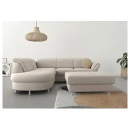 Sit & More Ecksofa SIT & MORE "Apulia L-Form", grau (elephant), B:250cm H:78cm T:212cm, Webstoff (100% Polyester);Struktur weich (90% Polyester, 10% Polyamid);Luxus-Micofaser Euphoria (100% Polyester);Samtoptik (100% Polyester), Sofas, Ecksofa, wahlweise Bettfunktion, Bettkasten und Kopf- und Armteilverstellung