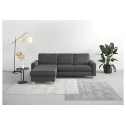 Ecksofa Home Affaire "Summer L-Form", grau, B:249cm H:91cm T:164cm, 100% Polyester, Sofas, Ecksofa, mit Recamiere, mit oder ohne Bettfunktion und Bettkasten, Cord-Bezug