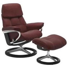 Relaxsessel stressless "Ruby", rot (cherry paloma), B:88cm H:101cm T:78cm, Leder BATICK: BATICK ist ein leicht korrigiertes, durchgef&auml;rbtes und genarbtes M&ouml;belleder, bei dem die meisten Unebenheiten und Spuren in der Regel entfernt wurden.;Leder PALOMA: PALOMA ist ein durchgef&auml;rbtes Semianilin-M&ouml;belleder mit nat&uuml;rlicher Narbung., Sessel, Relaxsessel, mit Signature Base, Gr&ouml;&szlig;e L, Gestell Eiche, Wen