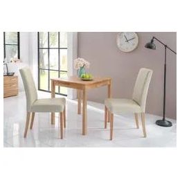Essgruppe Home Affaire "Lea, TOPSELLER", beige (creme), B:110cm, Sitzm&ouml;bel-Sets, Essgruppe, Massivholz, verschiedene Ausf&uuml;hrungen w&auml;hlbar