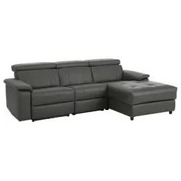 Ecksofa Home Affaire "Binado, L-Form", grau, B:252cm T:164cm, Webstoff (95% Polyester/5% Nylon), Sofas, Ecksofa, mit manueller oder elektrischer Relaxfunktion mit USB-Anschluss
