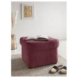 Hocker DOMO collection "Papenburg", lila (beere), B:57cm H:41cm T:57cm, Luxus-Microfaser (100% Polyester);Struktur ( 90% Polyester, 10% Polyacryl);Microfaser PRIMABELLE (100% Polyester);Kunstleder SOFTLUX;Chenilleoptik (95% Polyester, 5% Polyamid);Webstoff (100% Polyester), Hocker, Polsterhocker, in gro&szlig;er Farbvielfalt