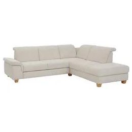 Ecksofa Home Affaire "Dalia L-Form", beige (creme), B:256cm H:83cm T:221cm, Luxus-Microfaser Florence (100% Polyester);Luxus-Microfaser weich (90% Polyester, 10% Polyamid);Webstoff (100% Polyester), Sofas, Ecksofa, mit Federkernpolsterung, wahlweise mit Bettfunktion, Bettkasten
