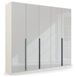 Dreht&uuml;renschrank Rauch "Kleiderschrank Schrank Garderobe Ankleide MODERN BY QUADRA SPIN", wei&szlig; (alpinwei&szlig;, glas kristallwei&szlig;), B:226cm H:210cm T:54cm, Holzwerkstoff, Schr&auml;nke, Dreht&uuml;renschrank, mit hochwertiger Glasfront und Stangengriff MADE IN GERMANY