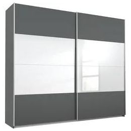 Schwebet&uuml;renschrank Rauch "Quadra", grau (grau metallic, spiegel), B:271cm H:230cm T:62cm, Holzwerkstoff, Schr&auml;nke, Schwebet&uuml;renschrank, mit Spiegelelementen