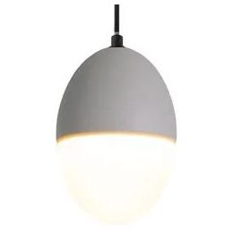 Paco Home Pendelleuchte "GREGG", blau (betongrau), 1, &Oslash; 13cm, Leuchten, LED, E27, Lampe F&uuml;r Wohnzimmer Esszimmer K&uuml;che, H&ouml;henverstellbar, Pendelleuchte