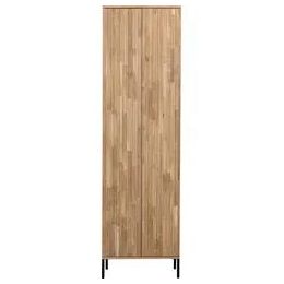 Garderobenschrank Woood "New Gravure, Mehrzweckschrank mit 5 F&auml;chern", beige (natur), B:60cm H:210cm T:42cm, Holzwerkstoff, Schr&auml;nke, Garderobenschrank Hochschrank Dielenschrank, mit grafischen Relieft&uuml;ren, Breite 60 cm