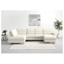 Sit & More Wohnlandschaft SIT & MORE "Far&ouml; U-Form", beige (creme), B:325cm H:90cm T:187cm, Sofas, Wohnlandschaft, inklusive Federkern, wahlweise mit Bettfunktion und Bettkasten