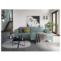 Ecksofa DOMO collection "Modica kompakt und elegant, Breite 244, L-Form", gr&uuml;n (mint), B:244cm H:83cm T:173cm, Sofas, Ecksofa, moderne Optik mit extrabreiter Recamiere, auch in Cord