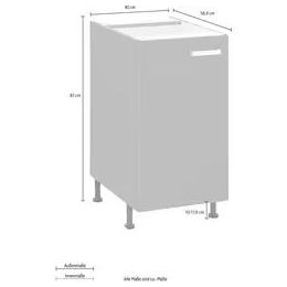 Unterschrank Optifit "Parma", grau (basaltgrau), B:40cm H:87cm T:58,4cm, Holzwerkstoff, Schr&auml;nke, Unterschrank, Breite 40 cm