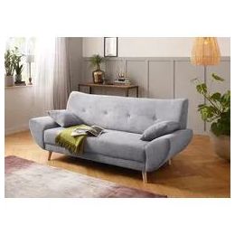 3-Sitzer Home Affaire "Basta", grau, B:205cm H:80cm T:82cm, (100% Polyester) Struktur fein (100% Polyester) Chenille, Sofas